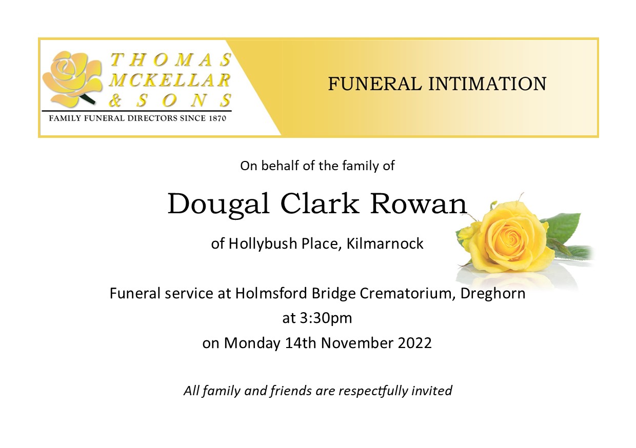 Funeral Notices | Thomas McKellar & Sons | Funeral Services Ayrshire