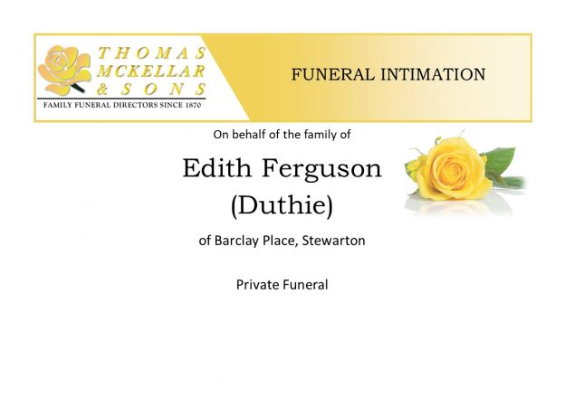 Funeral Notices | Thomas McKellar & Sons | Funeral Services Ayrshire